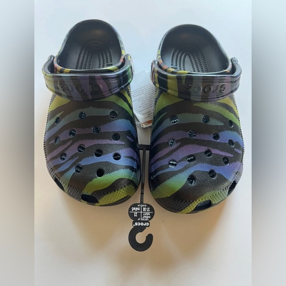 CROCS | Shoes | Nwt Crocs Classic Zebra Print Clog Shoes Multicolor ...